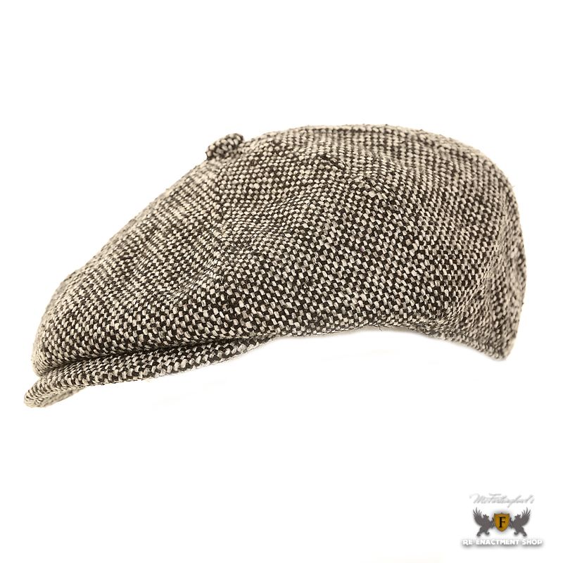 8-panel cap, black and white - Re-enactment Shop