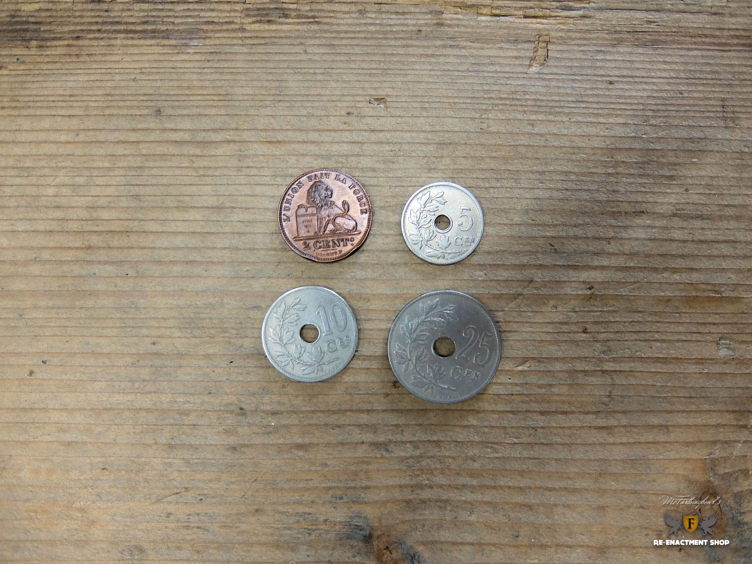 Original WWI belgian coin set - Re-enactment Shop
