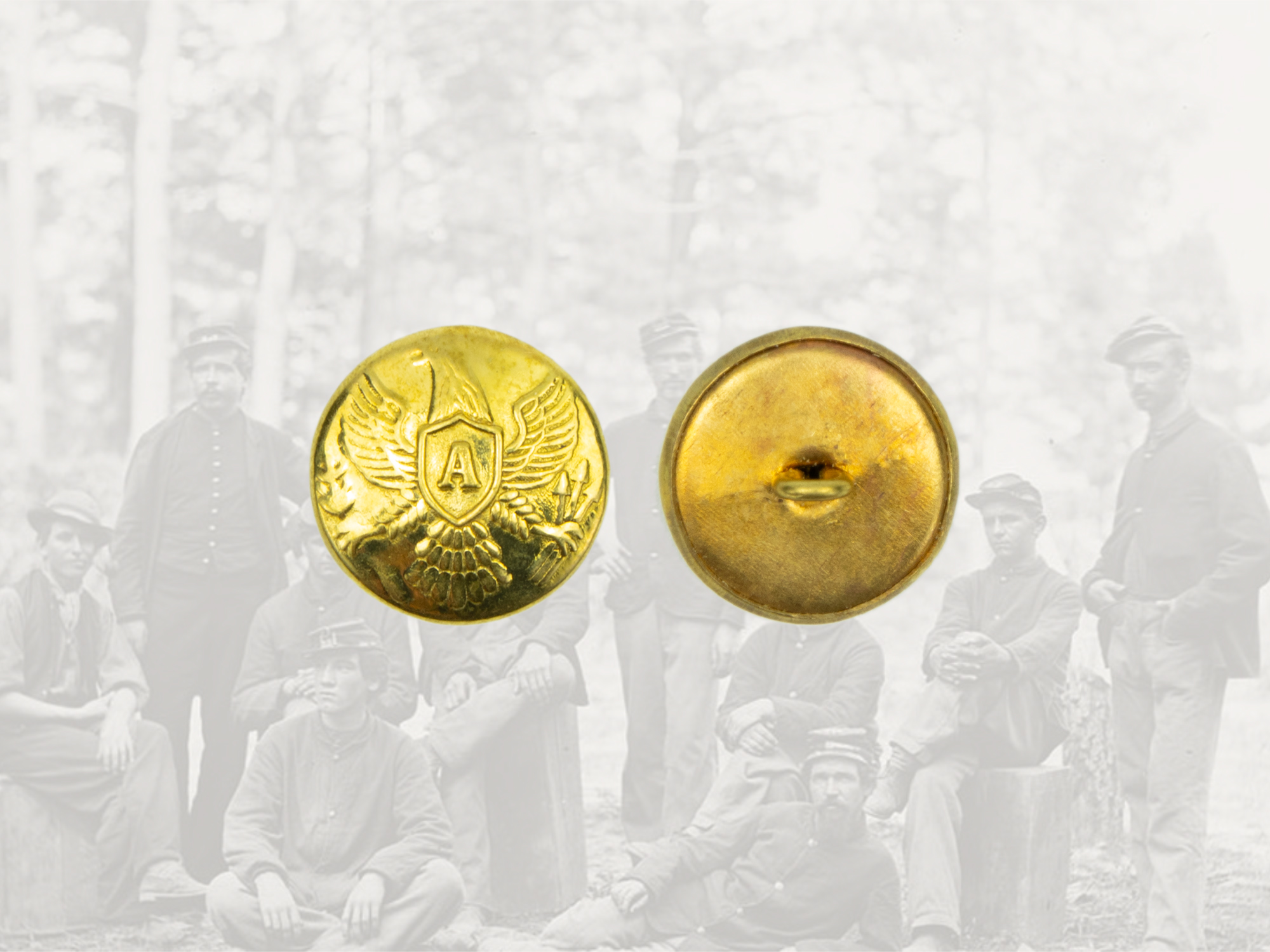 Brass US Artillery button - Re-enactment Shop