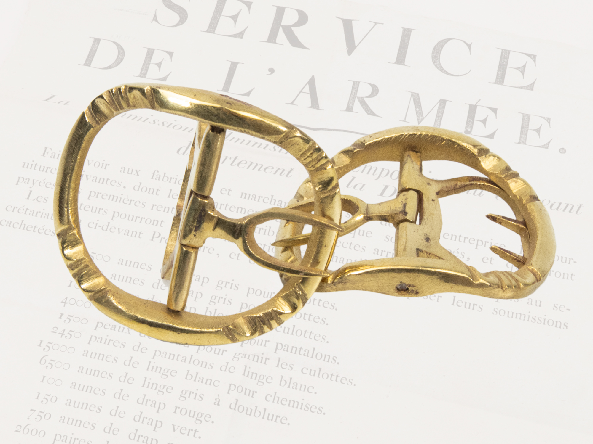 Pair of shoe buckles, brass ‘Leto’ - Re-enactment Shop